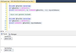 SQL Server’da EOMONTH Fonksiyonu ile Ayın İlk ve Son Gününü Bulmak ...