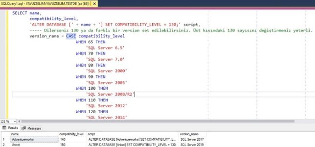 SQL Server’da Tüm Veritabanlarının Compatibility Level’lerini Görmek ...